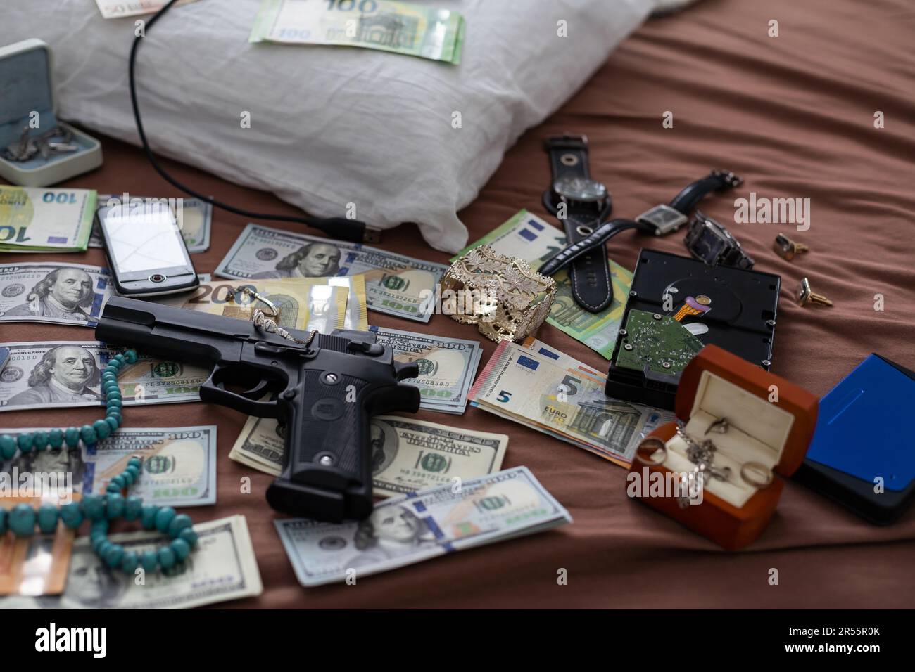 crime scene investigation process in csi laboratory. Evidence labels ...