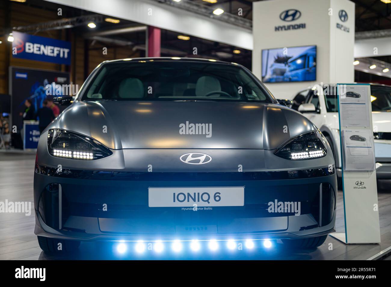 Riga, Latvia, April 28, 2023: electric supercar Hyundai Ioniq 6 ...