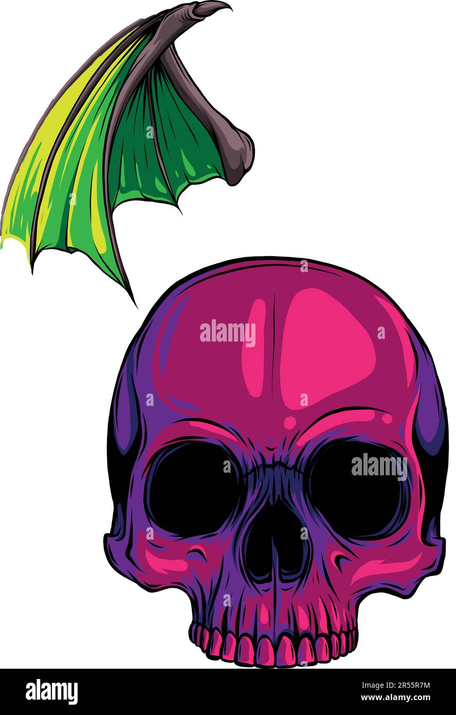 Frog on human skull black hi-res stock photography and images - Alamy