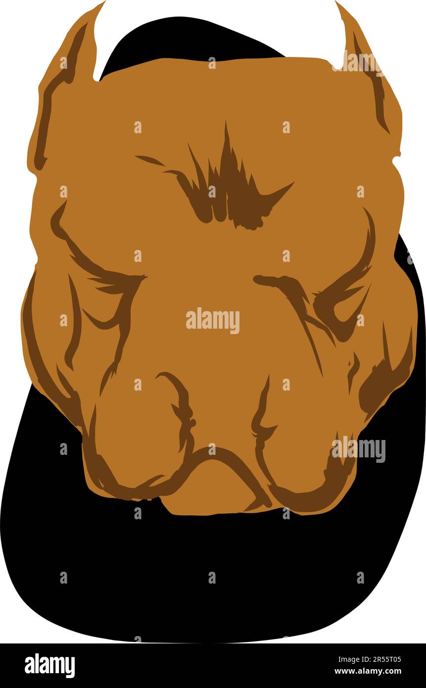 illustration of pitbull head on white background Stock Vector Image ...