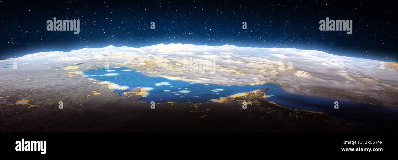 Persian gulf, landscape frome space. Elements of this image furnished ...