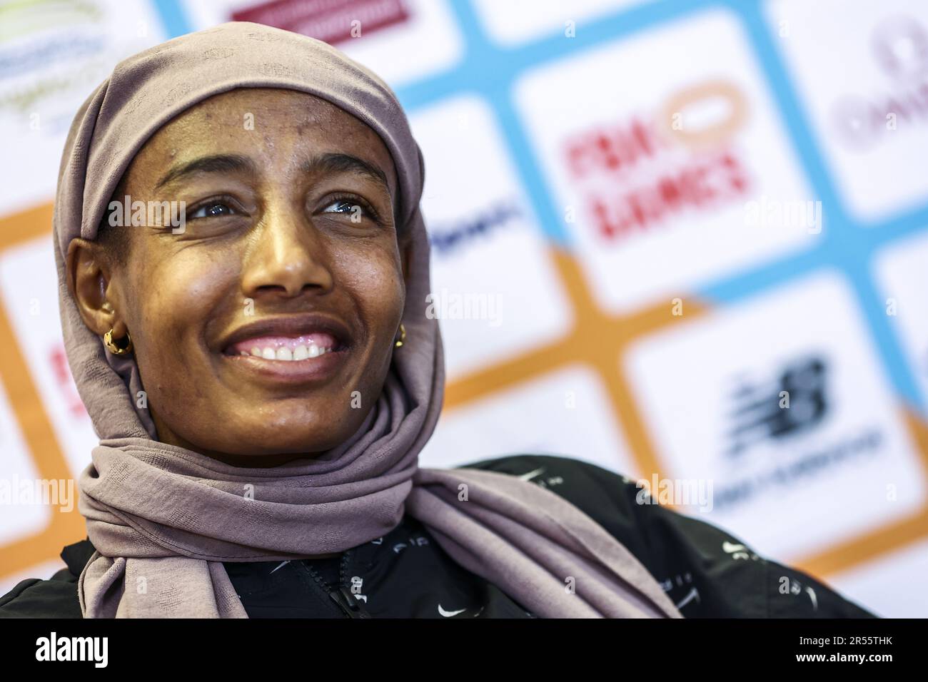 AMERSFOORT - Athlete Sifan Hassan looks ahead to the FBK Games during a ...