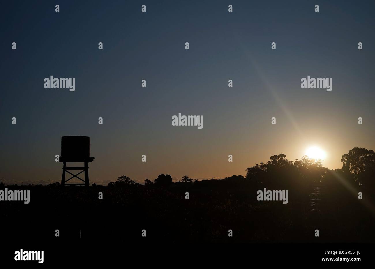 Perth, Western Australia - June 1st 2023: The winter sun sets over a ...