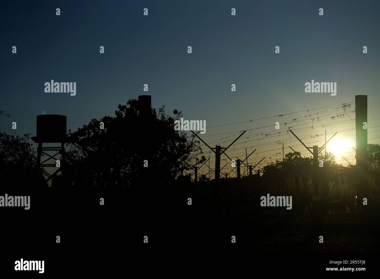 Perth, Western Australia - June 1st 2023: The winter sun sets over a ...
