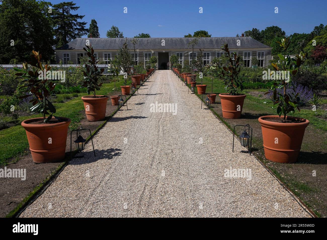 A view of the perfume gardens of the Chateau de Versailles, west of ...