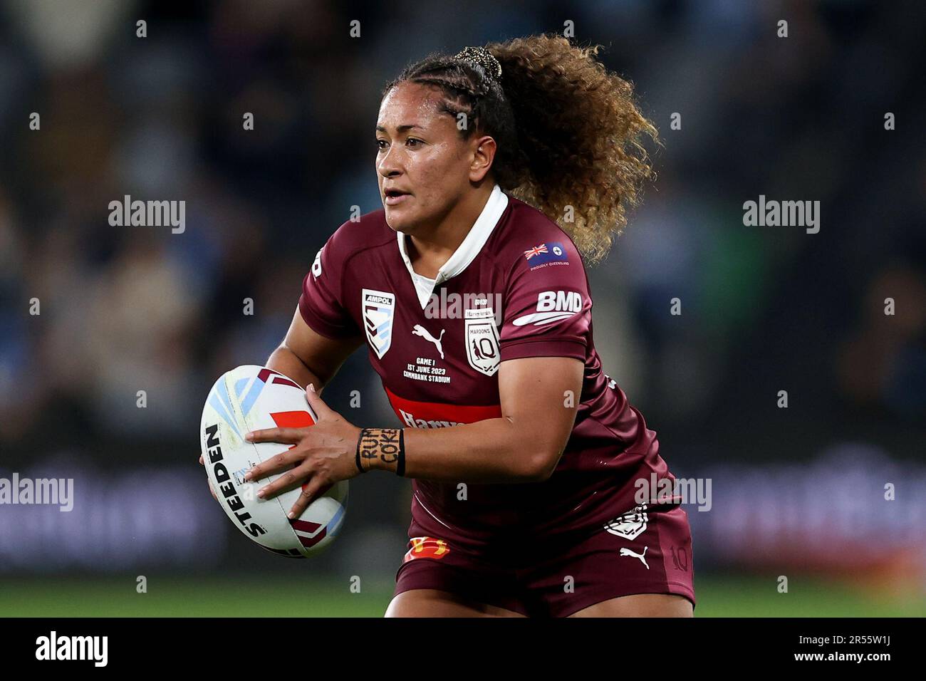 Sydney, Australia. 01st June, 2023. Shaniah Power of the Maroons runs ...