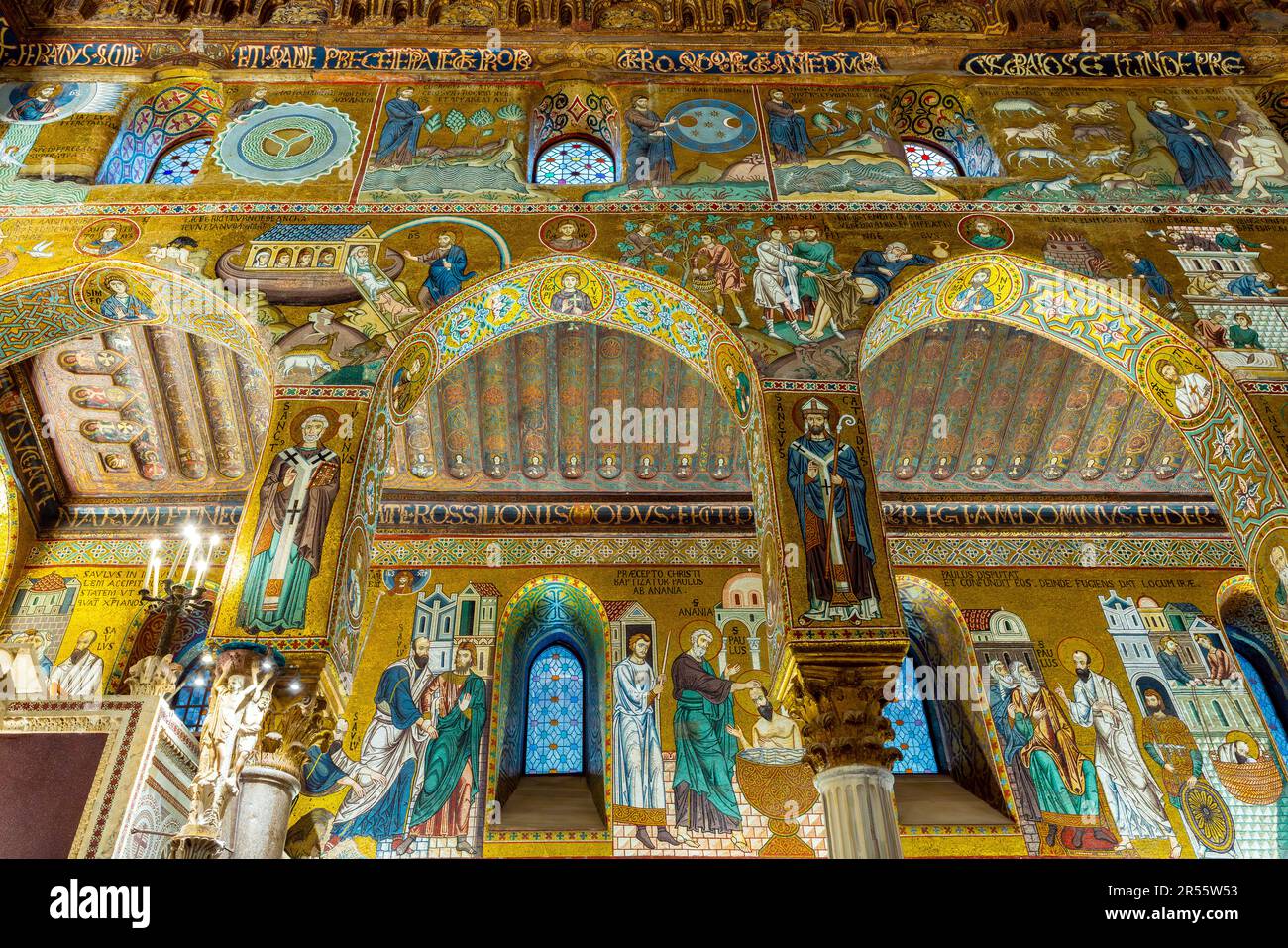 Interior of the famous Capella Palatina Chapel inside the Palazzo dei ...