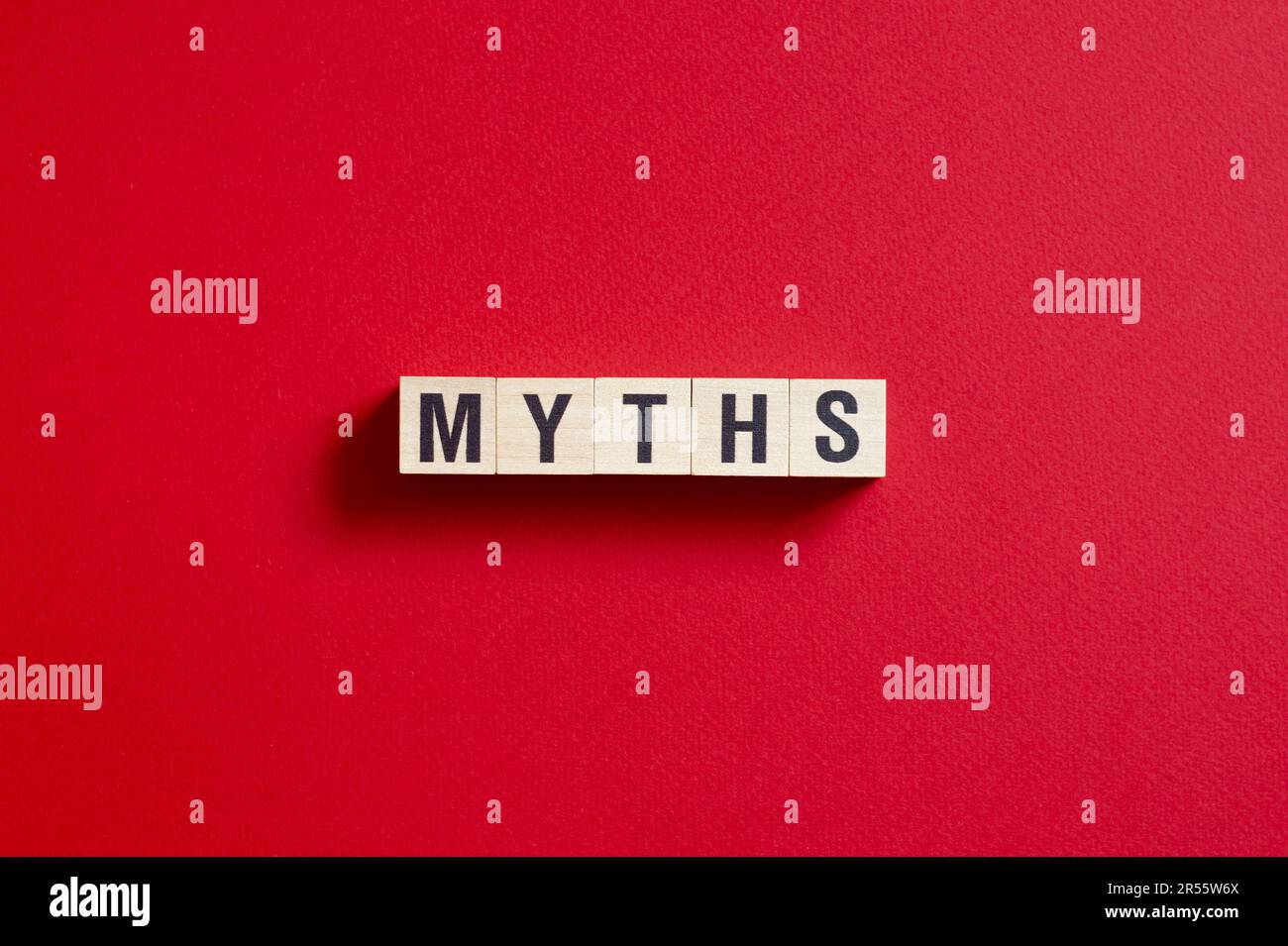 Myths - word concept on cubes, text, letters Stock Photo - Alamy