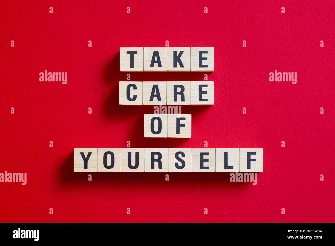 Take care of yourself - word concept on cubes, text Stock Photo - Alamy