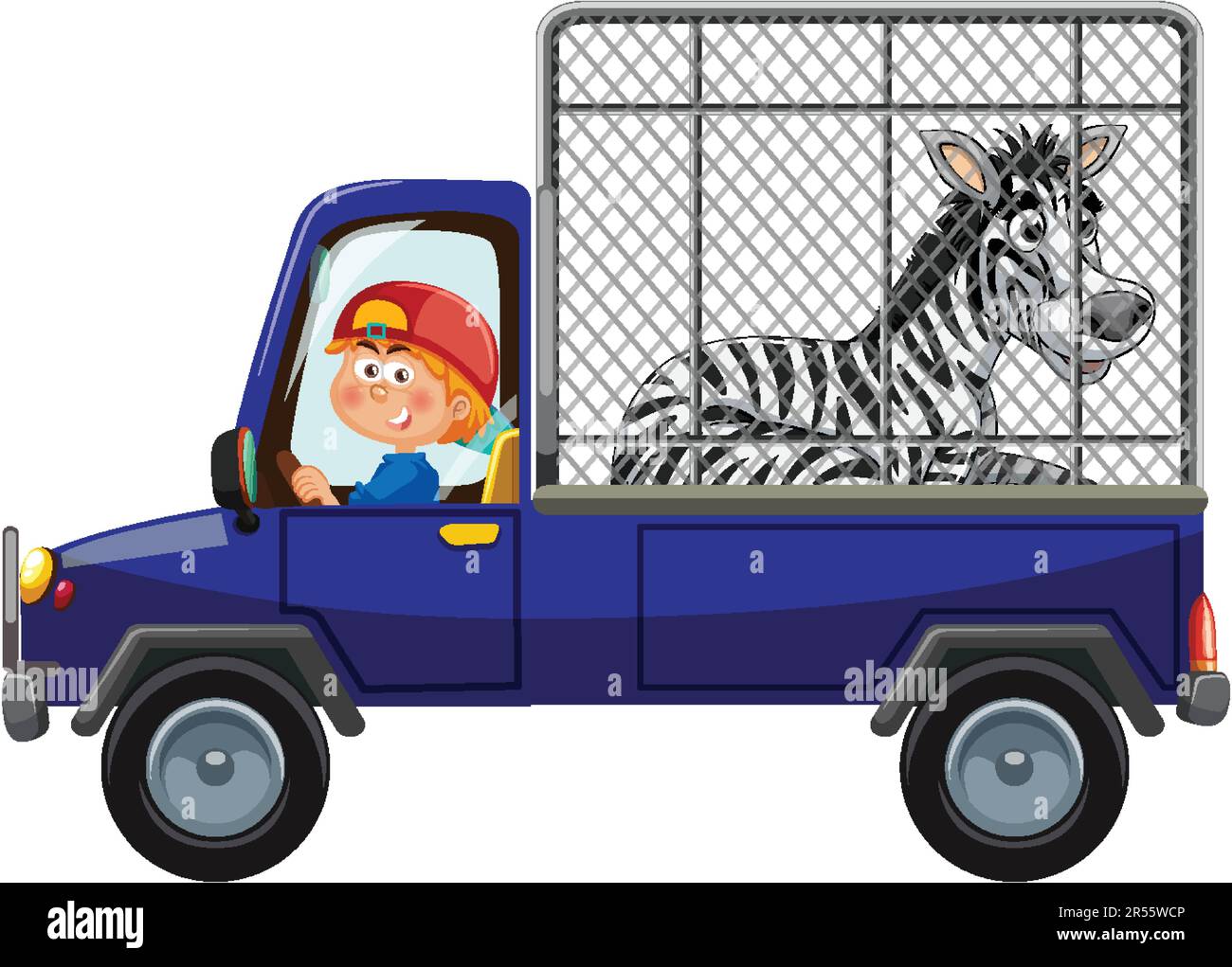 Zoo staff deliver animal to the zoo illustration Stock Vector Image ...