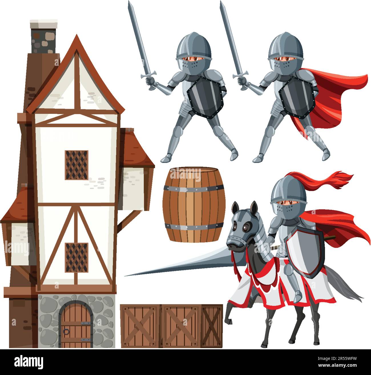 Set of medieval object illustration Stock Vector Image & Art - Alamy