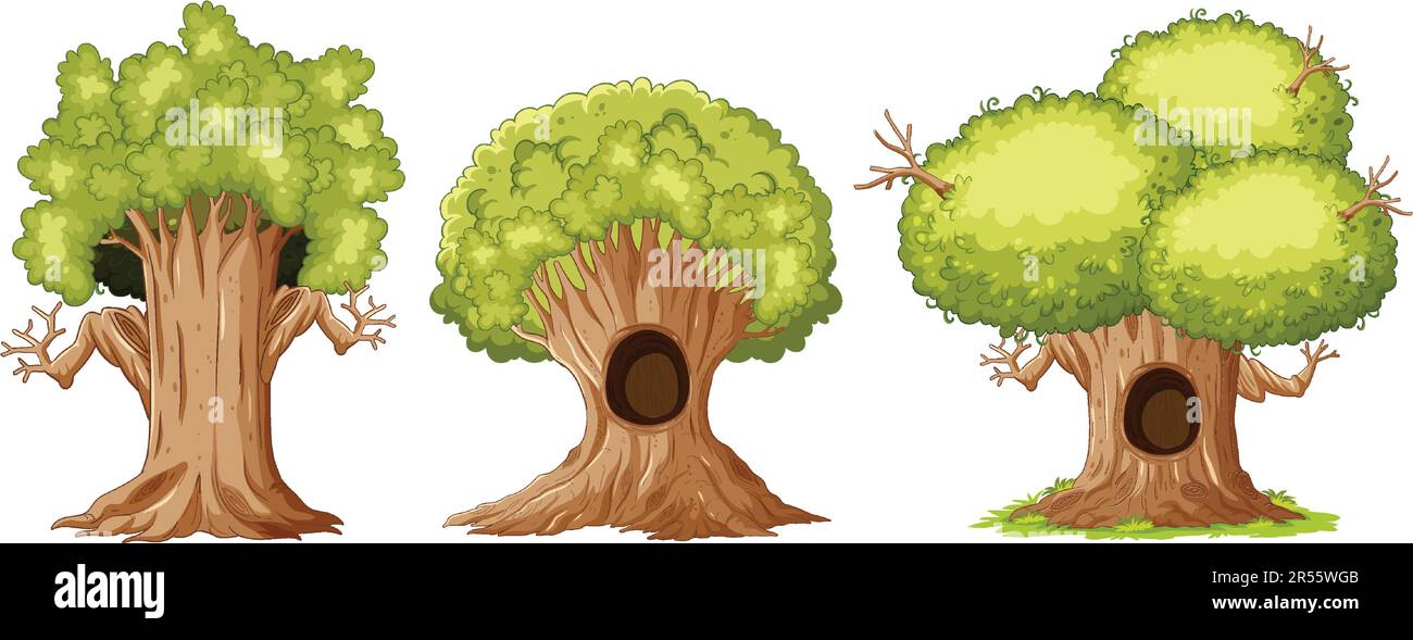 Simple tree cartoon isolated illustration Stock Vector Image & Art - Alamy