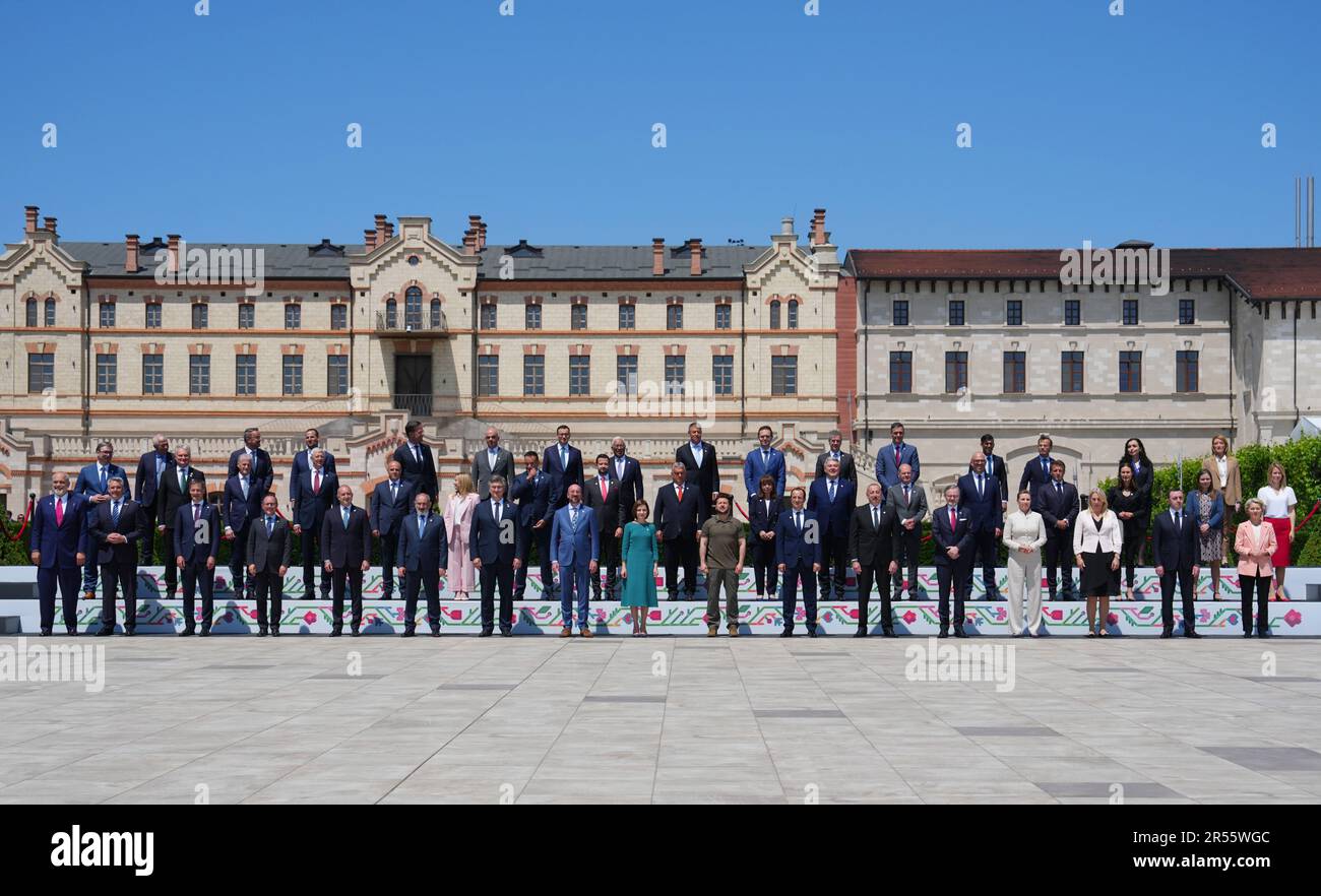European leaders pose for a family photo during the European Political ...