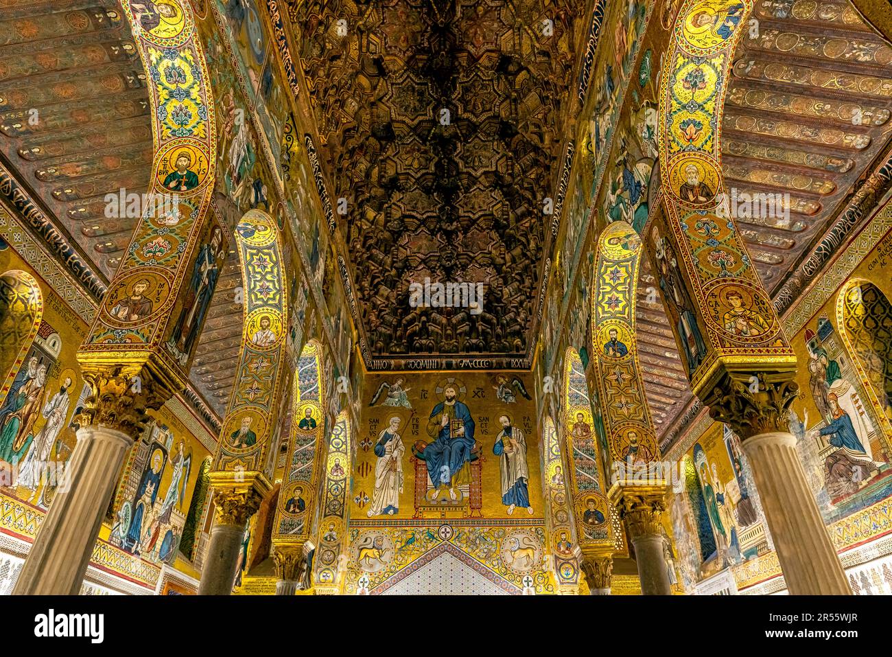 Interior of the famous Capella Palatina Chapel inside the Palazzo dei ...