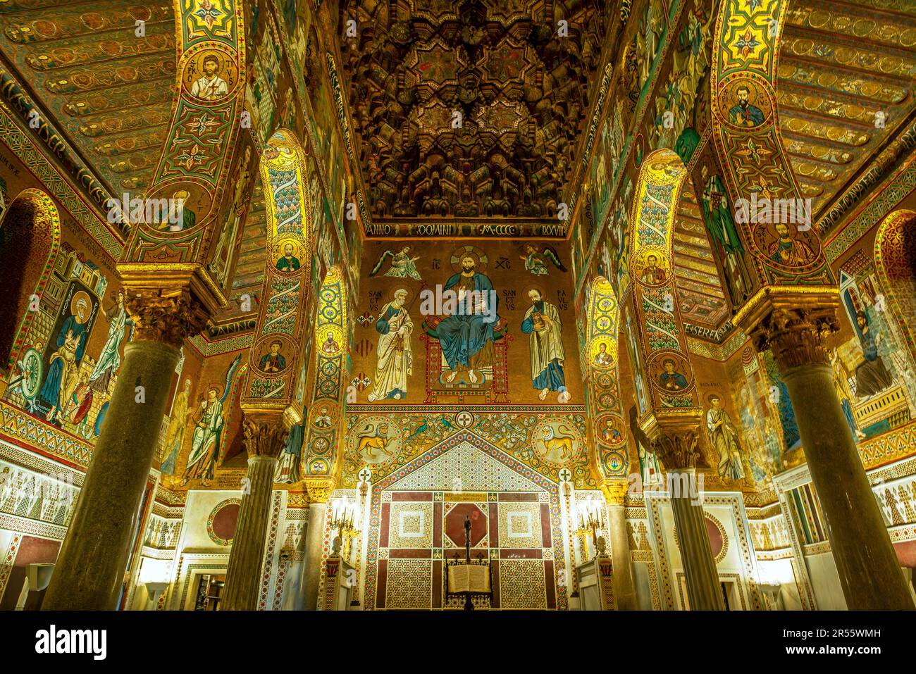 Interior of the famous Capella Palatina Chapel inside the Palazzo dei ...