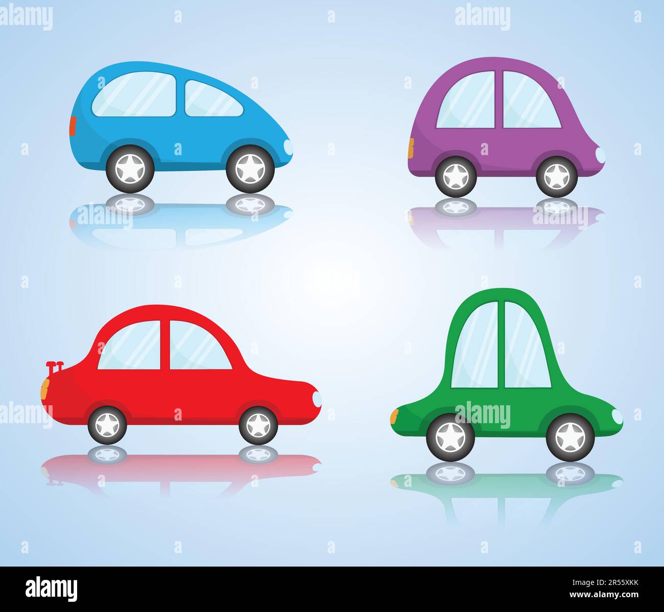 Vector illustration of cartoon style cute little car for kids isolated ...