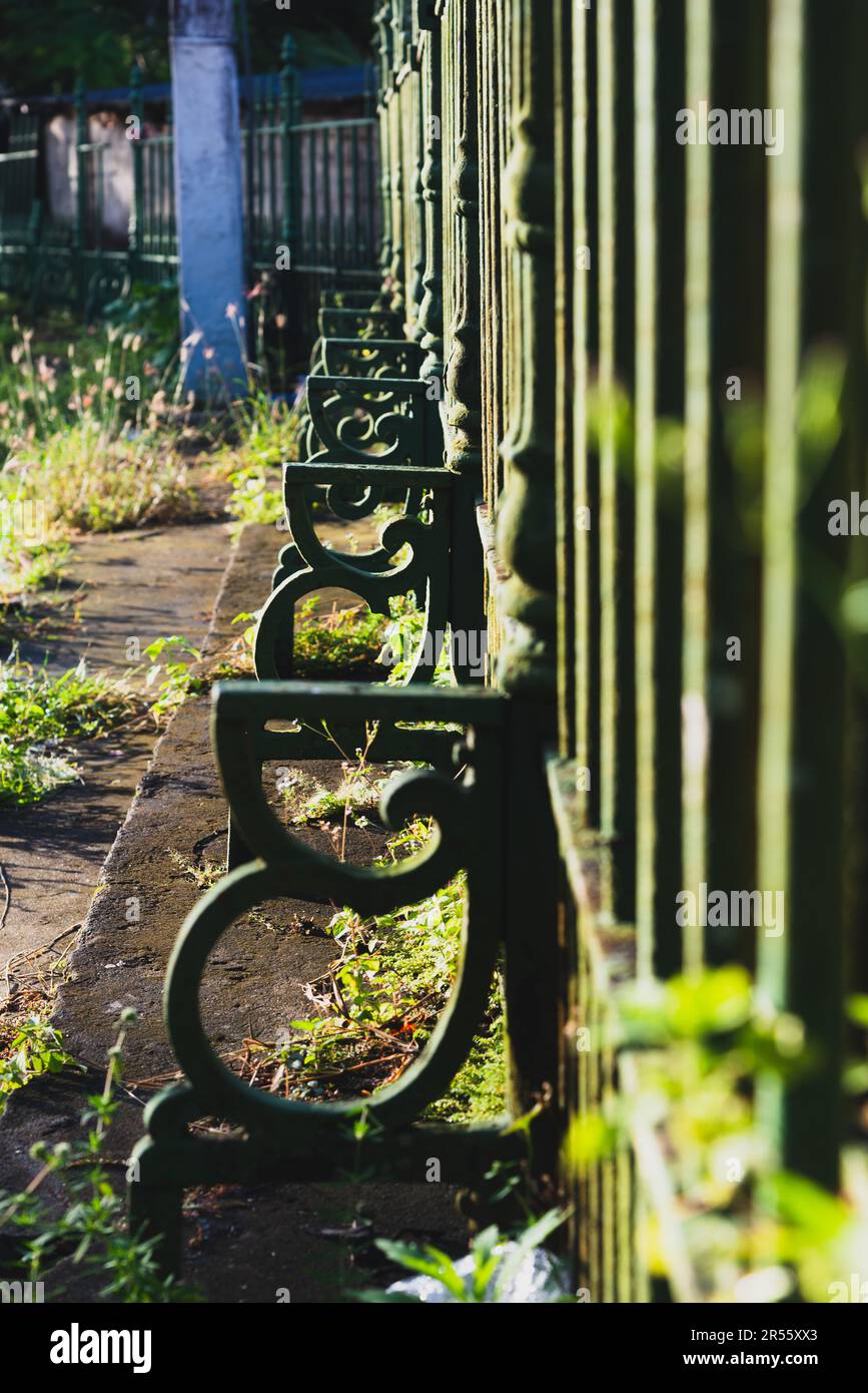 Valenca, Bahia, Brazil - June 22, 2022: Iron railings with seats for ...