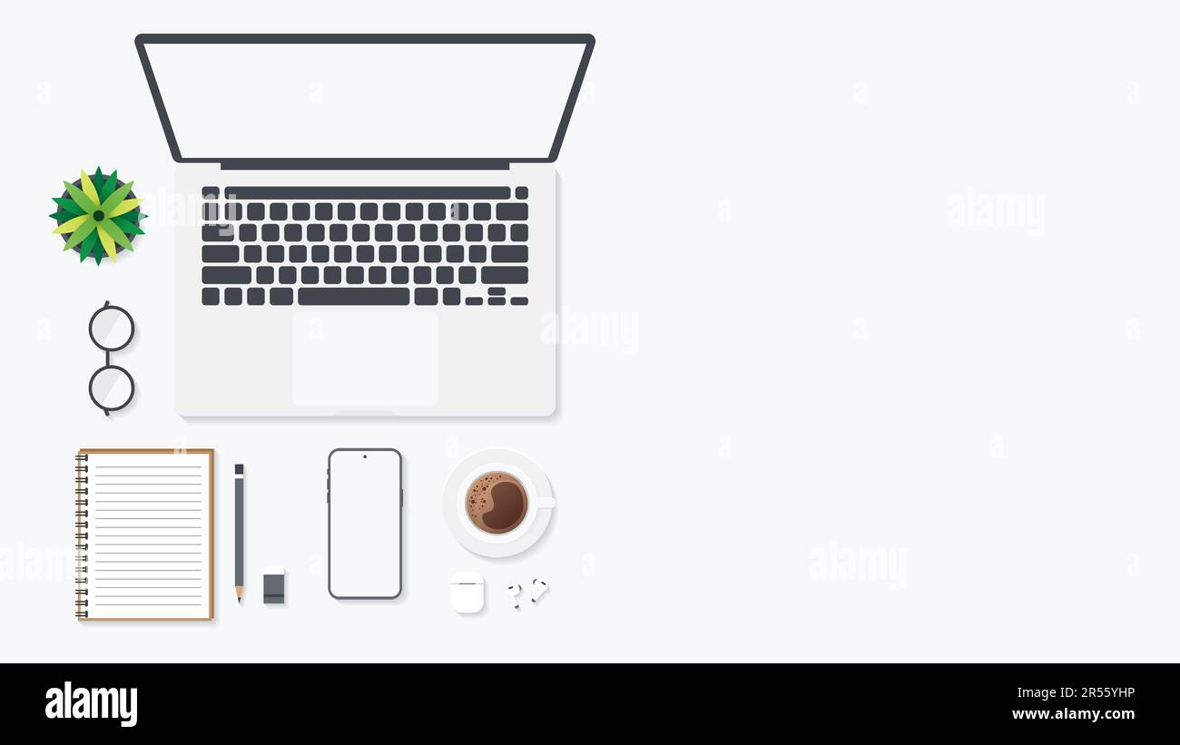 Modern workplace laptop computer Cut Out Stock Images & Pictures - Alamy