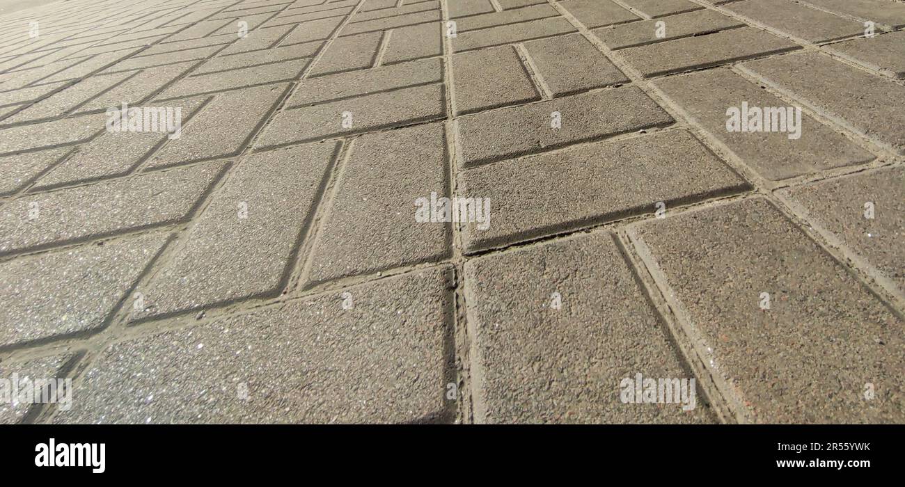 Pavement with bricks, road background, road surface close view Stock ...
