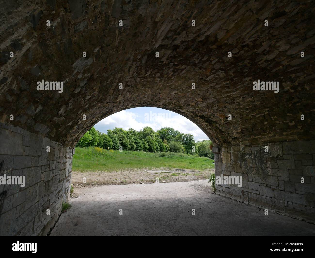 Old stone bridge in Ireland, ancient bridge made of stones and bricks ...