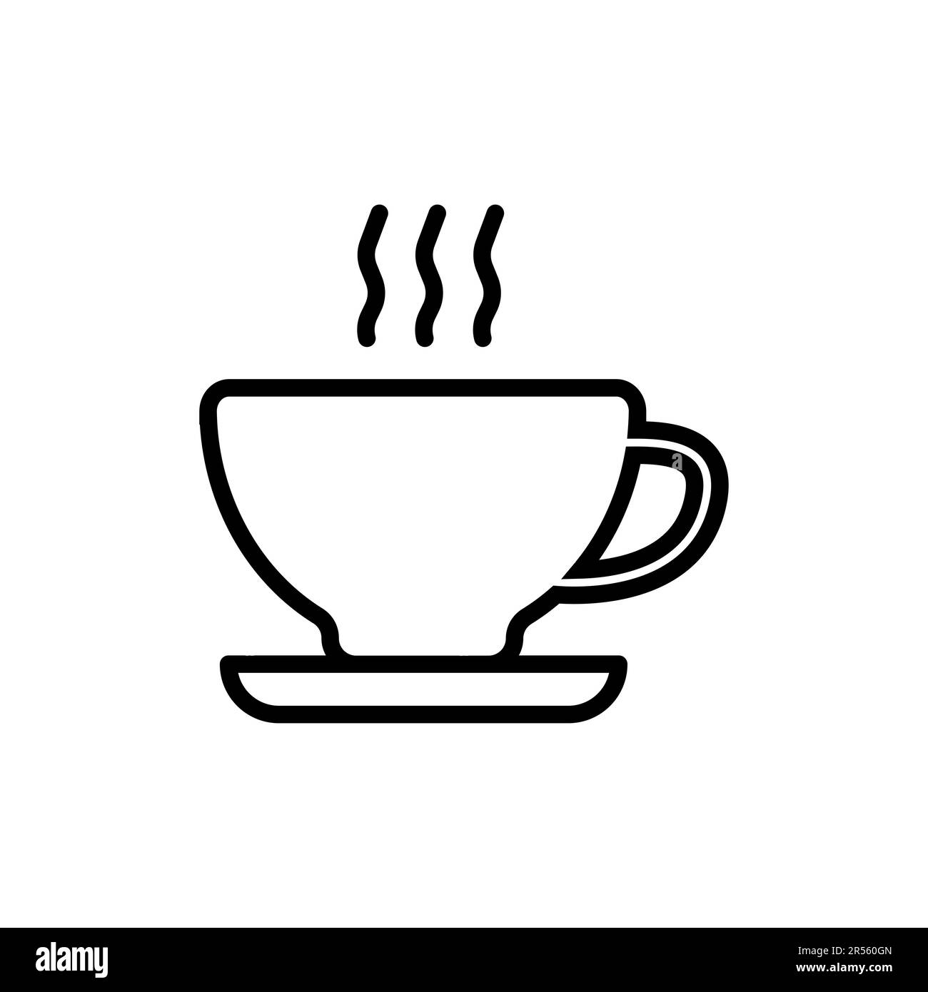 Cup of coffee icon. Thin line signs for design logo, visit card, etc ...