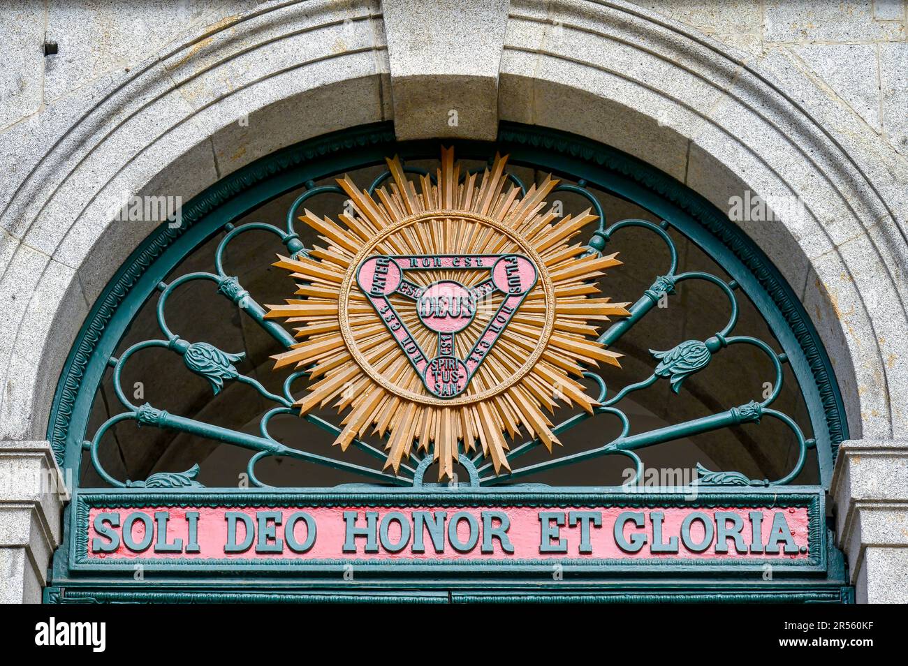 Exterior architecture detail of the Trinity Church in Porto, Portugal ...