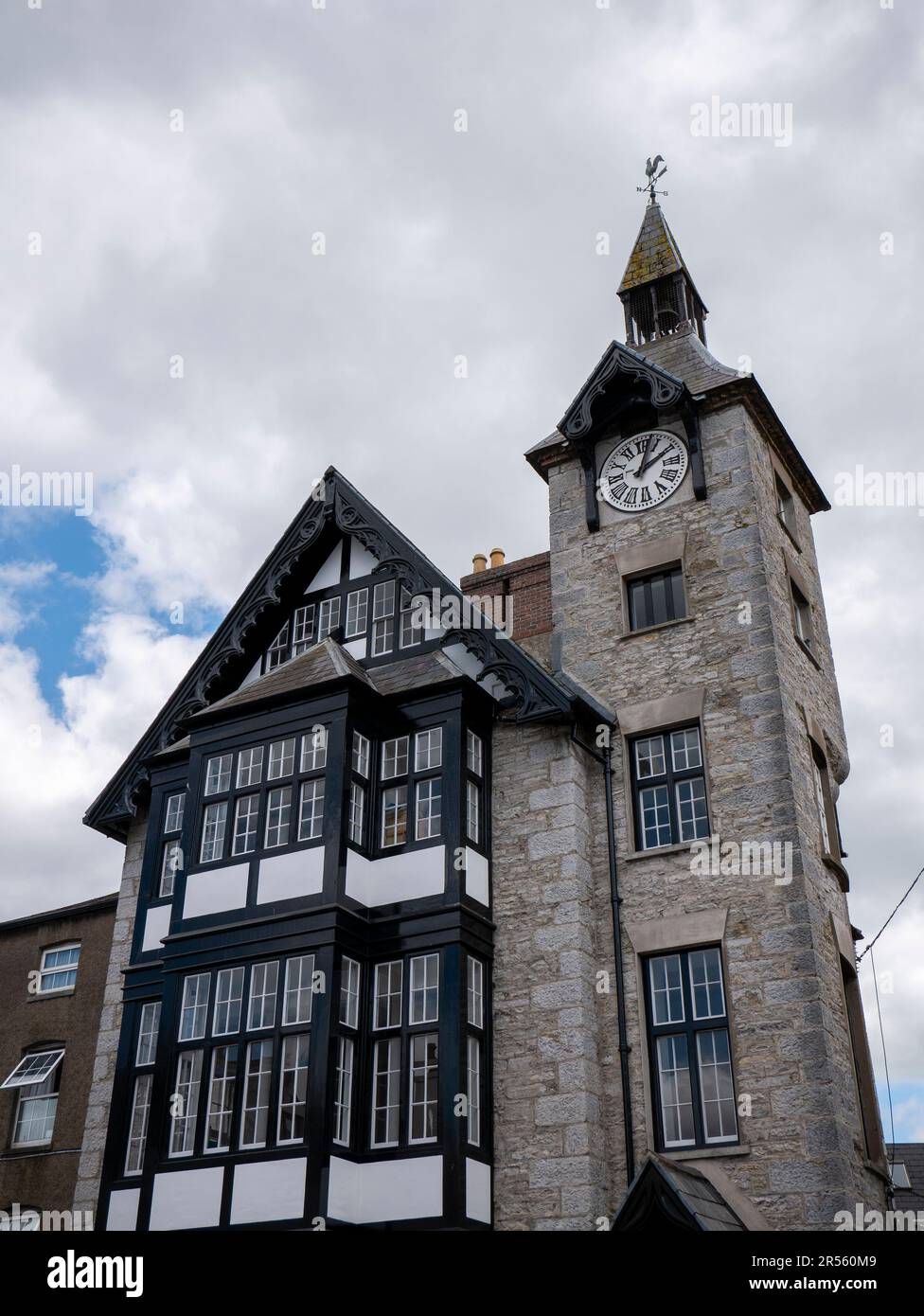 House with a clock tower, Irish architecture Stock Photo - Alamy