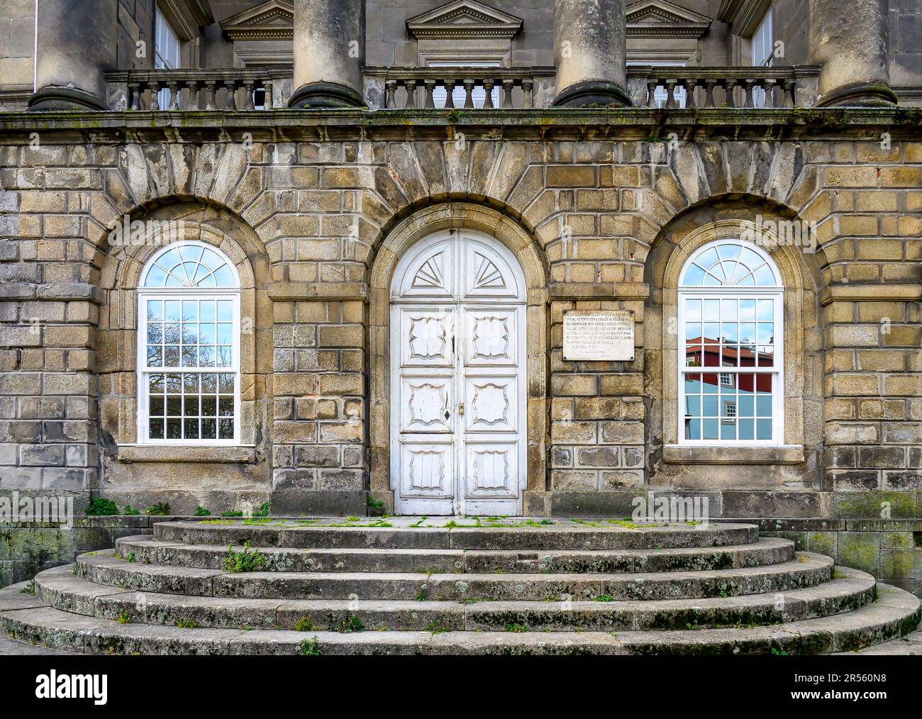The exterior architectural feature of the colonial building Hospital de ...
