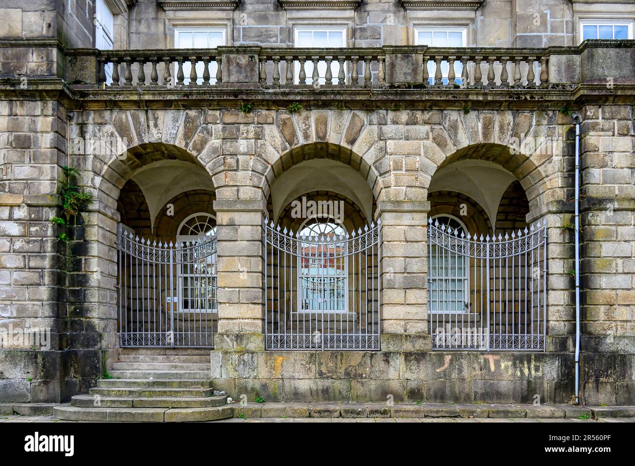 The exterior architectural feature of the colonial building Hospital de ...
