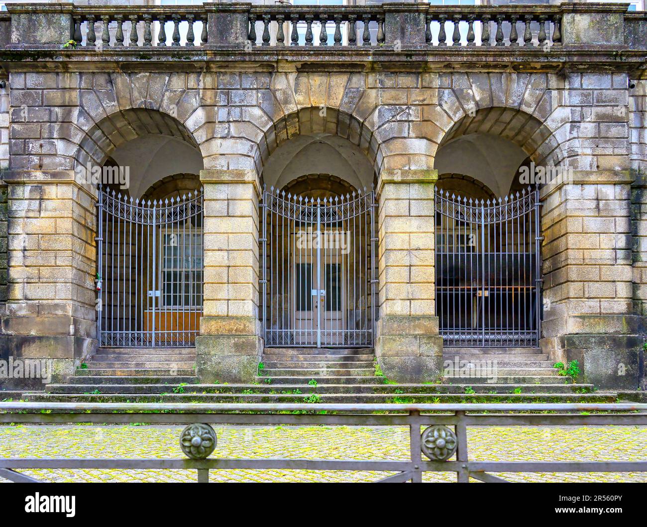 The exterior architectural feature of the colonial building Hospital de ...