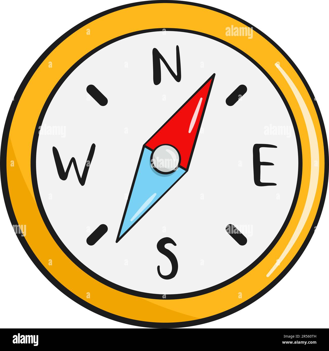 Golden compass. Cartoon. Vector illustration Stock Vector Image & Art ...