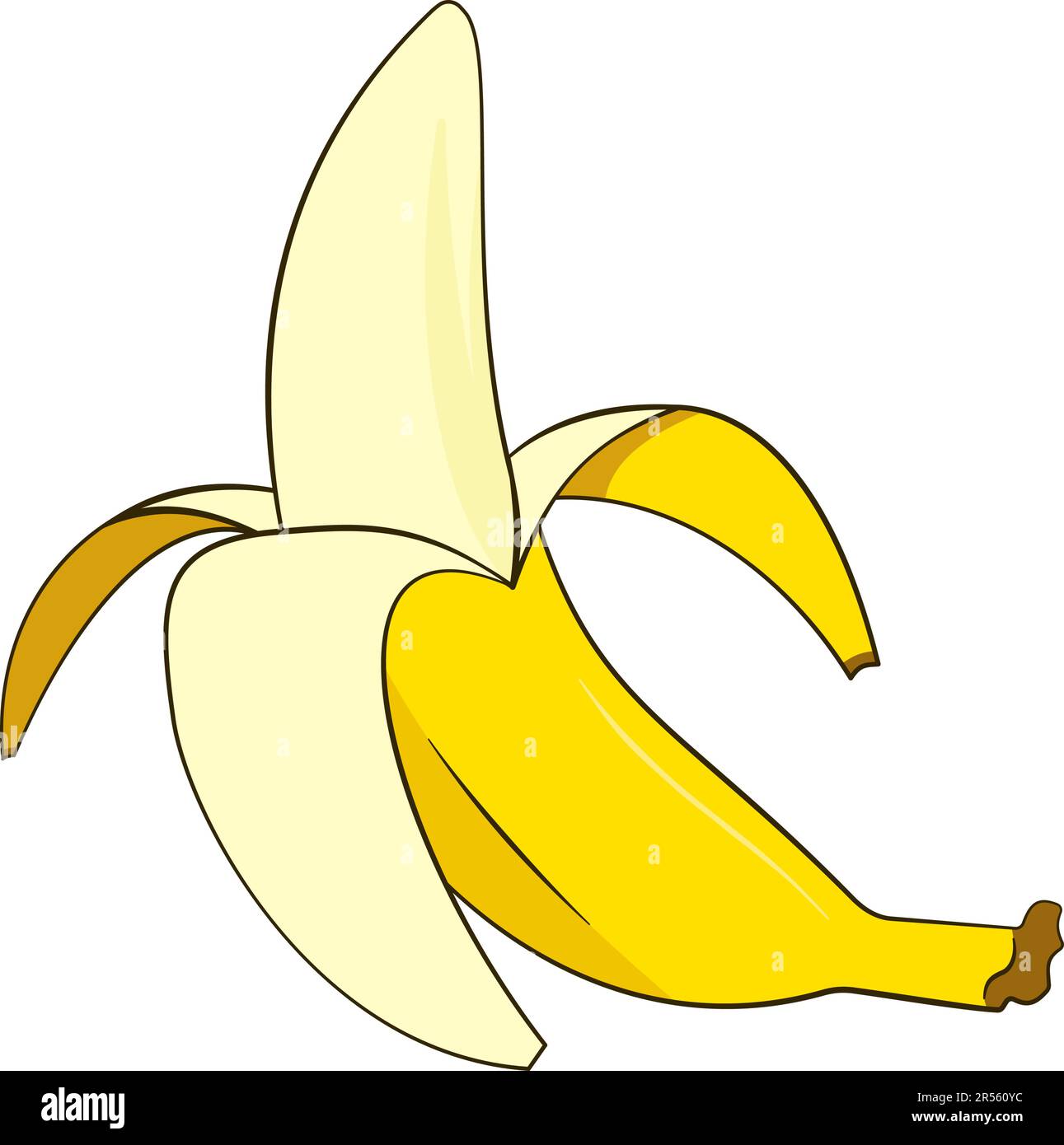 Peeled Banana Cartoon Vector Illustration Stock Vector Image And Art Alamy