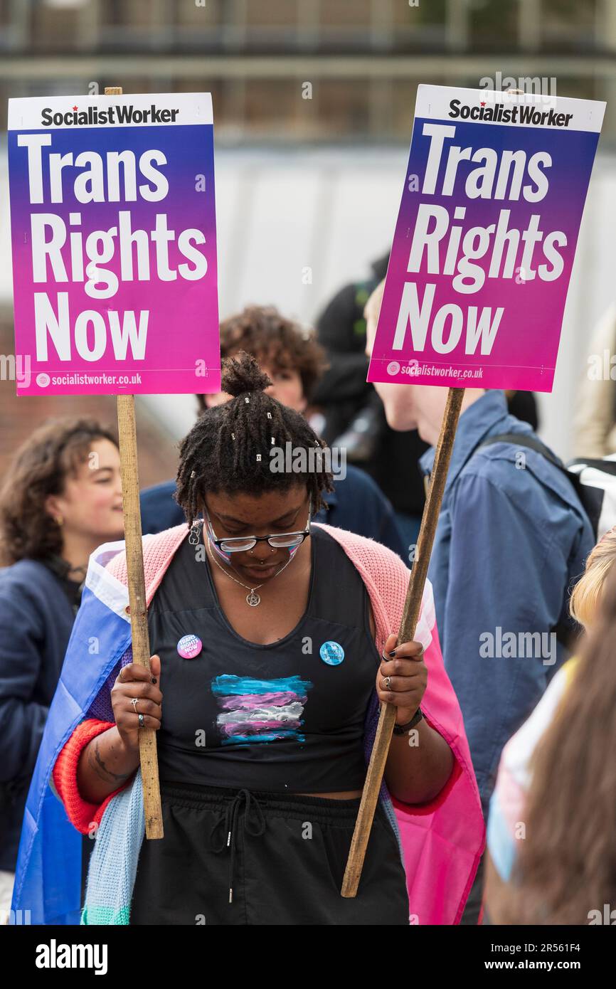 A Pro Trans rights rally Bonn Square, Oxford, against former University ...