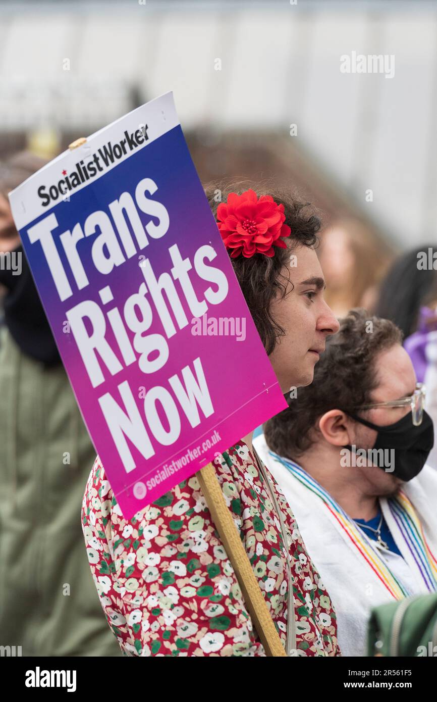 A Pro Trans rights rally Bonn Square, Oxford, against former University ...
