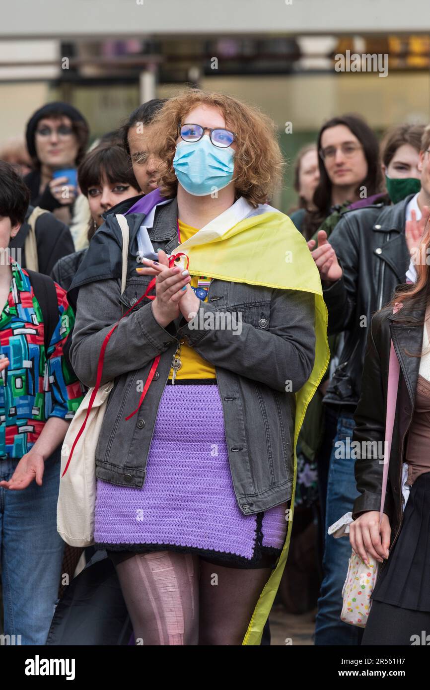 A Pro Trans rights rally Bonn Square, Oxford, against former University ...