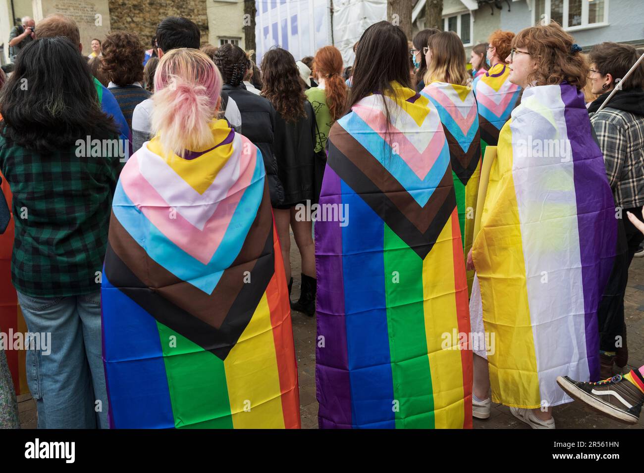 A Pro Trans rights rally Bonn Square, Oxford, against former University ...