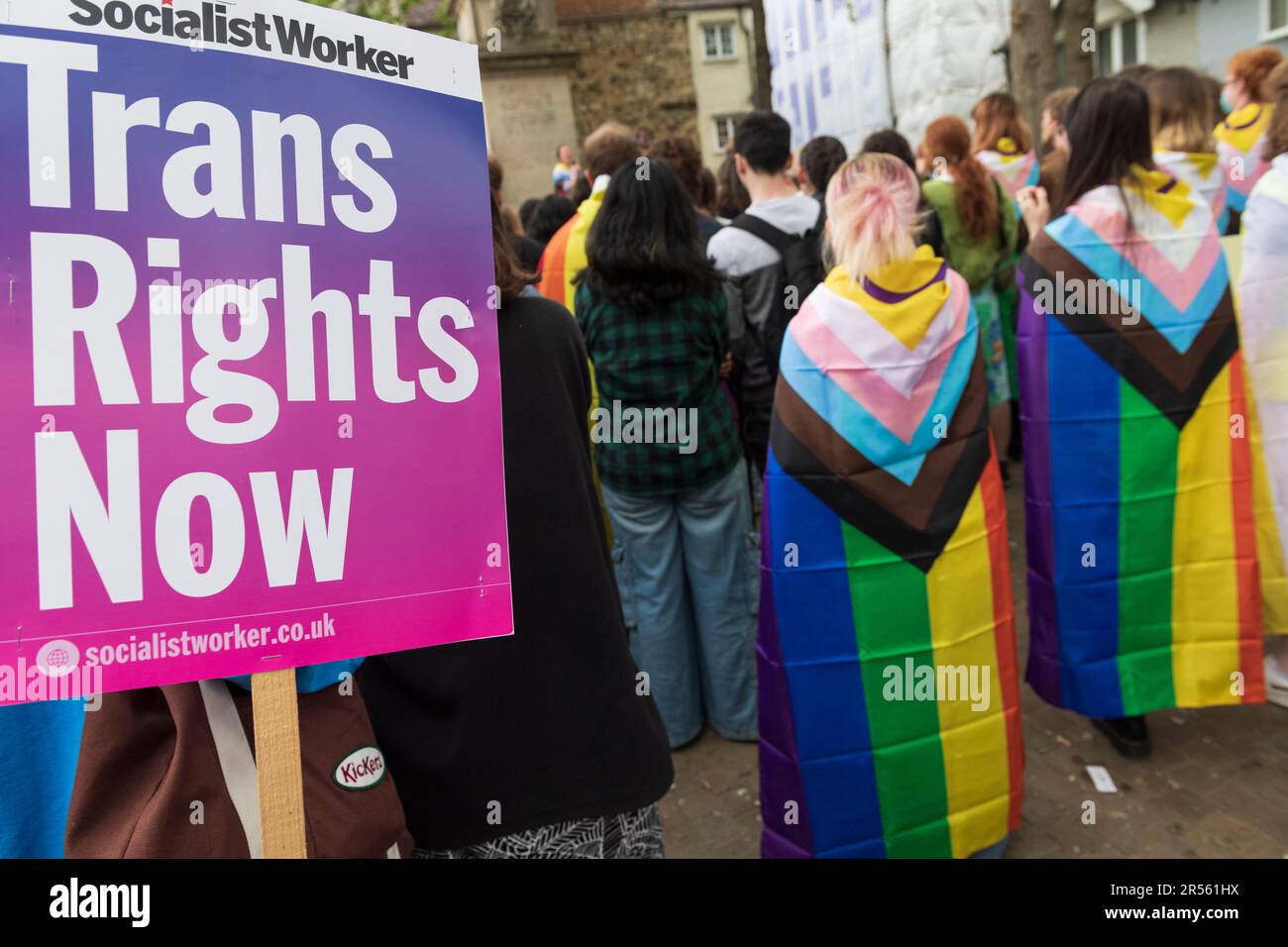 A Pro Trans rights rally Bonn Square, Oxford, against former University ...