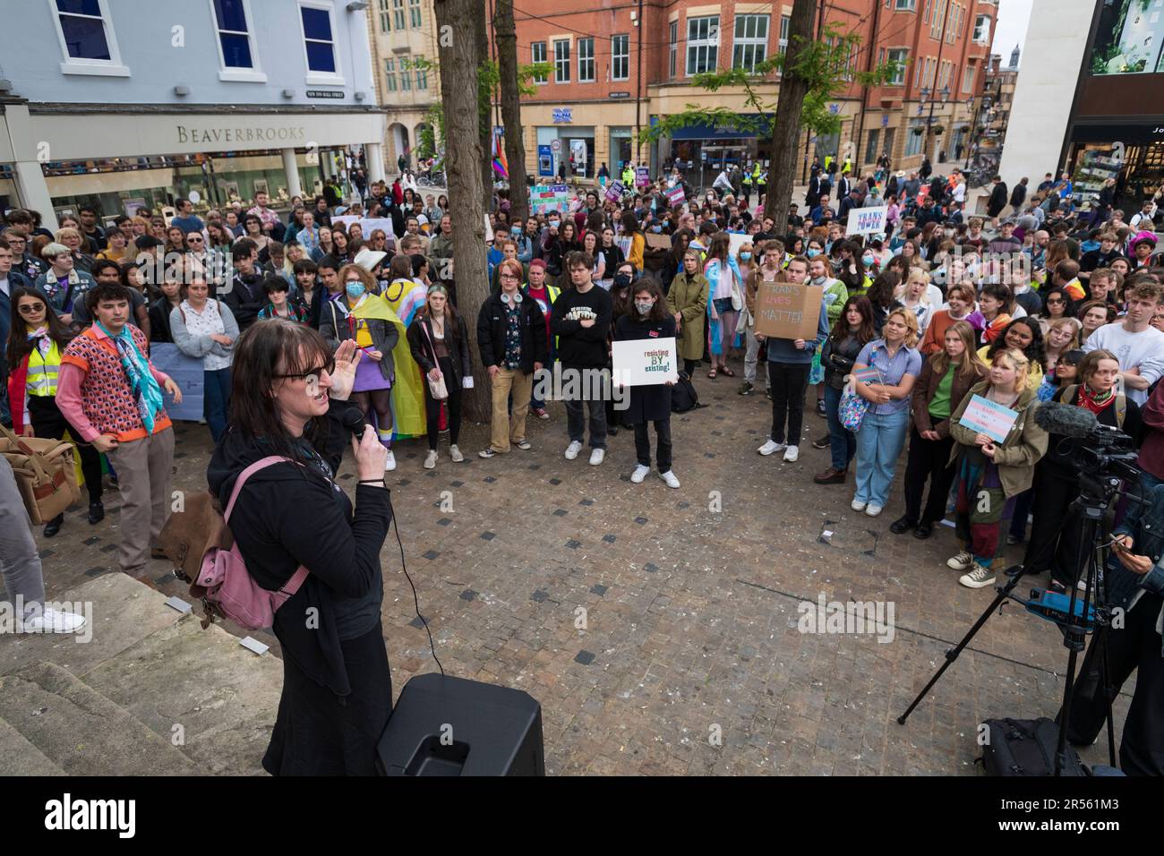 A Pro Trans rights rally Bonn Square, Oxford, against former University ...