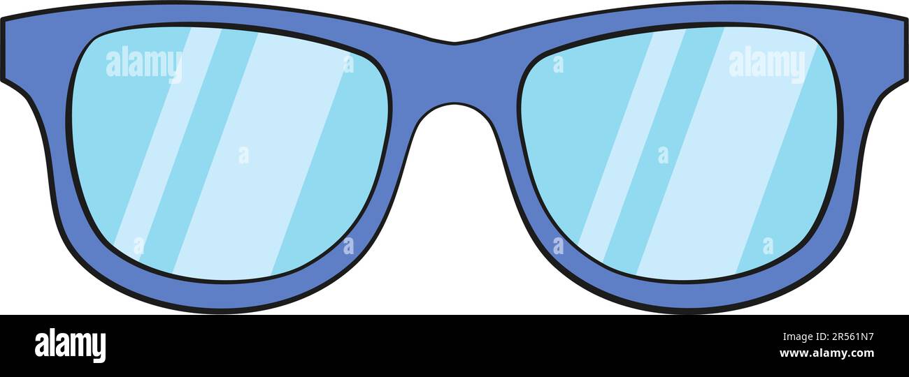 Classic blue glasses. Cartoon. Vector illustration Stock Vector Image ...