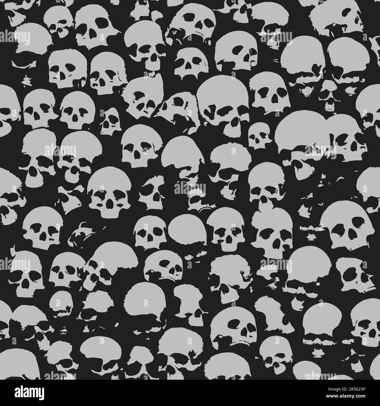 Skulls Seamless Pattern. Gothic graphic for textiles, apparel and ...