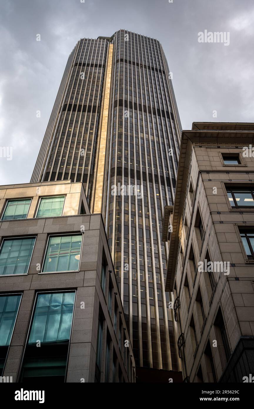 London, UK: Looking up at Tower 42 in the City of London. Seen from ...