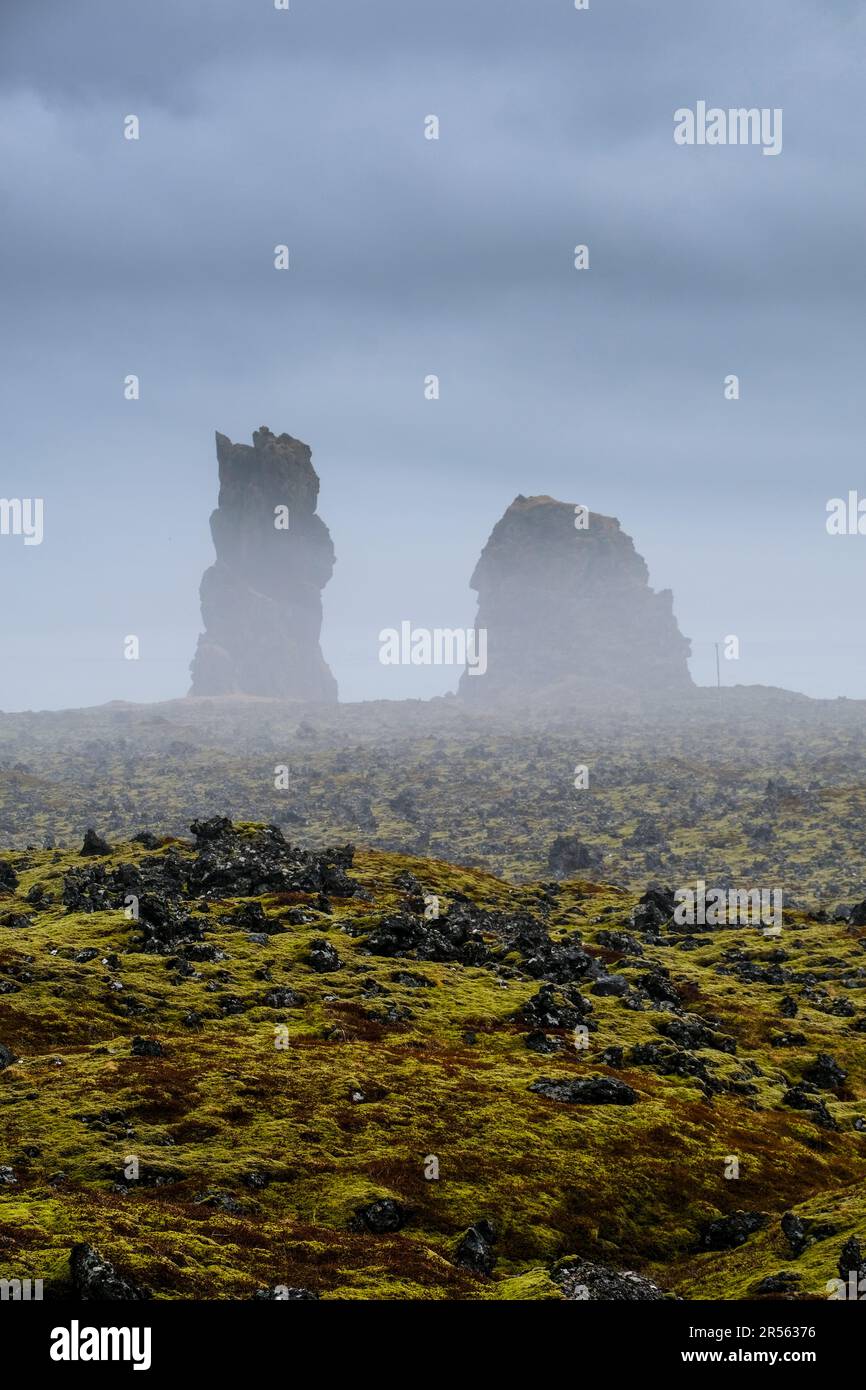 Londrangar basalt cliffs, Snaefellsnes Peninsula, West Central Iceland ...