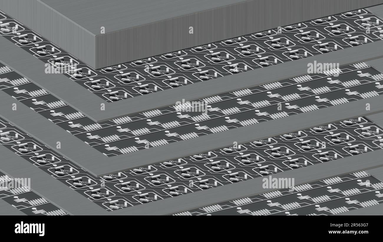 Quantum processor close up view concept with quantum qubits circuit ... Quantum processor close up view concept with quantum qubits circuit ...