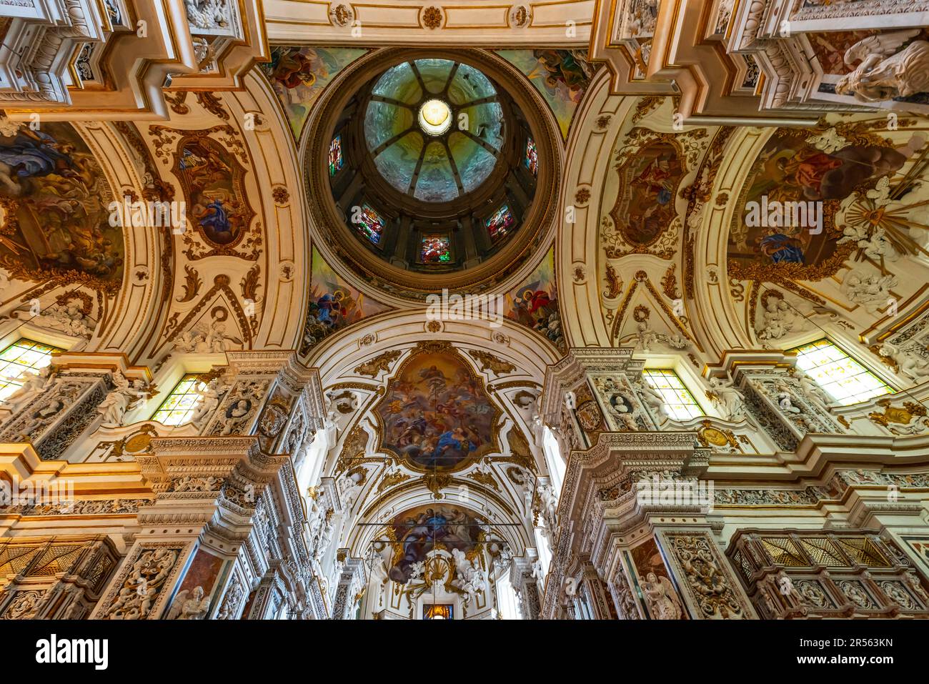 Impressive Baroque style church of Jesus (chiesa del Gesu) also known as “Casa Professa ...