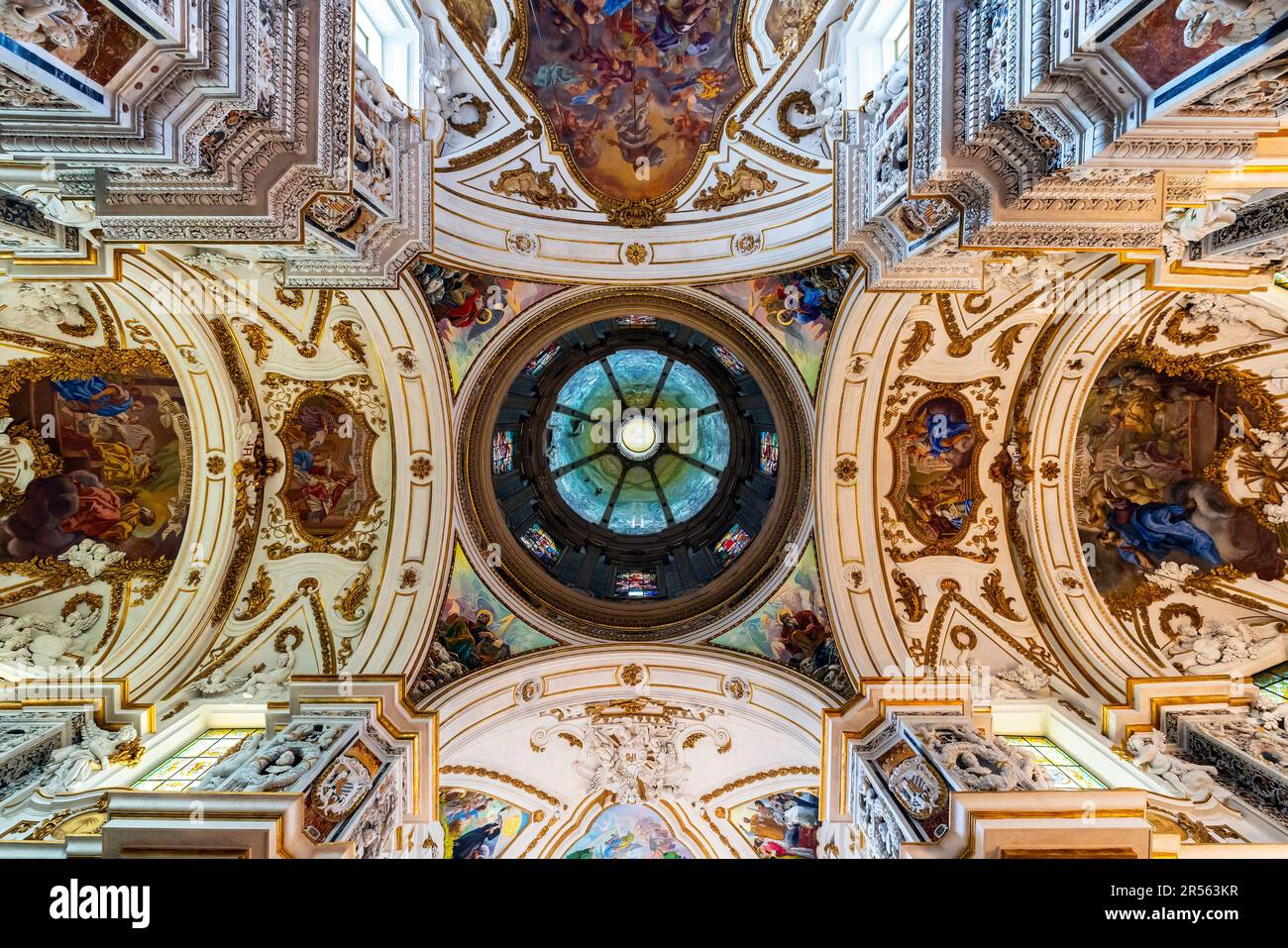 Impressive Baroque style church of Jesus (chiesa del Gesu) also known as “Casa Professa ...