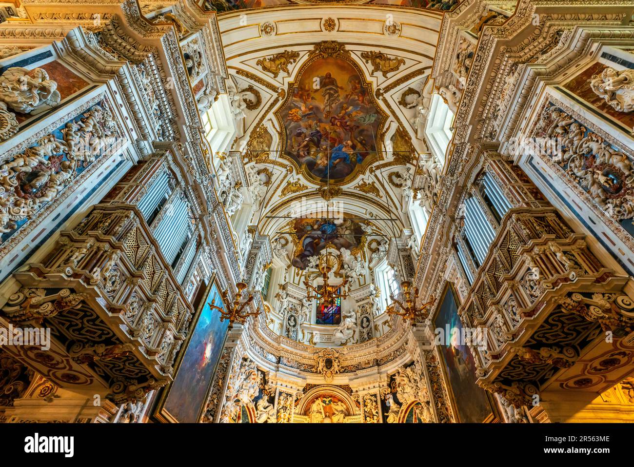 Impressive Baroque style church of Jesus (chiesa del Gesu) also known as “Casa Professa ...