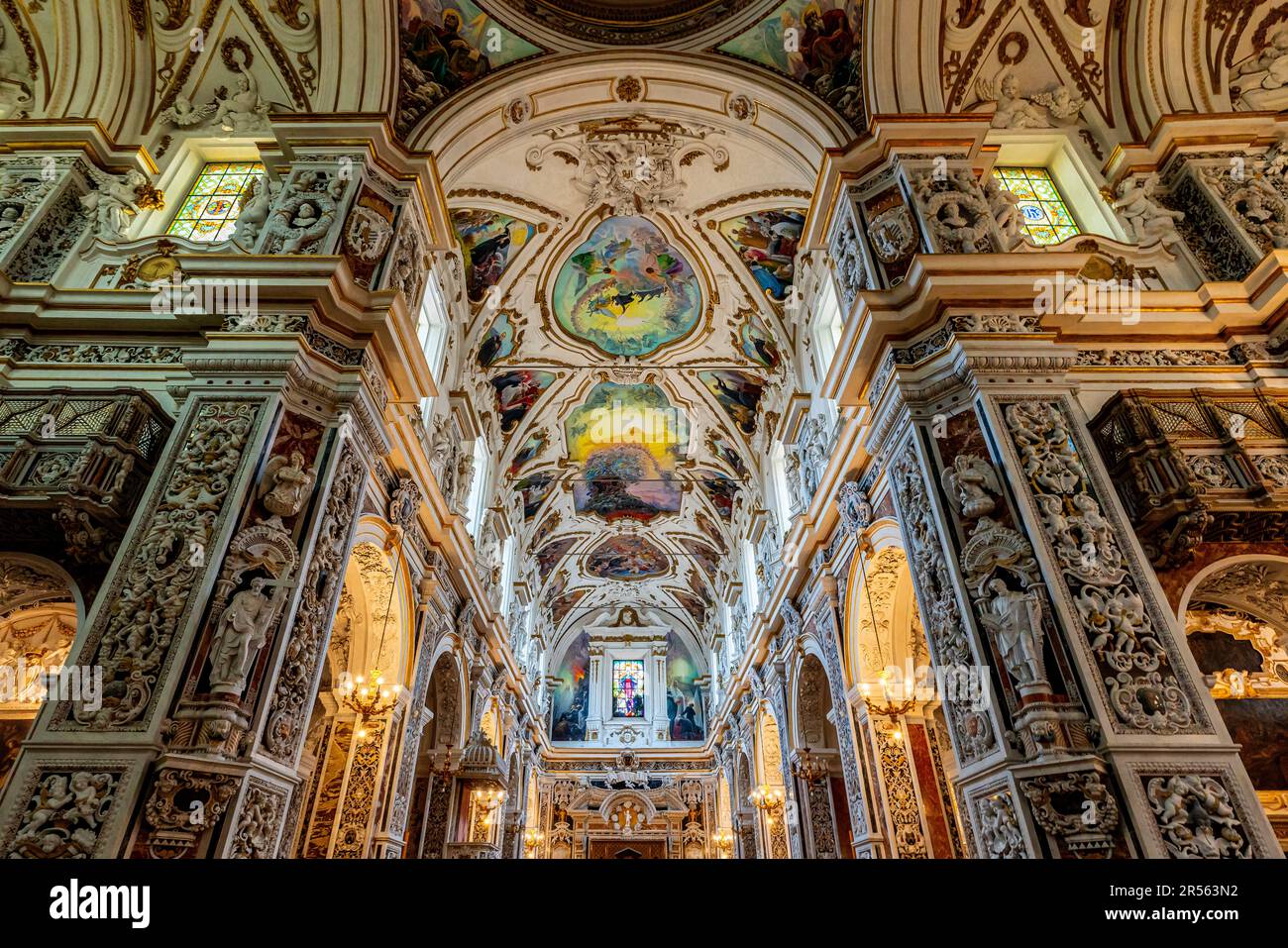 Impressive Baroque style church of Jesus (chiesa del Gesu) also known ...
