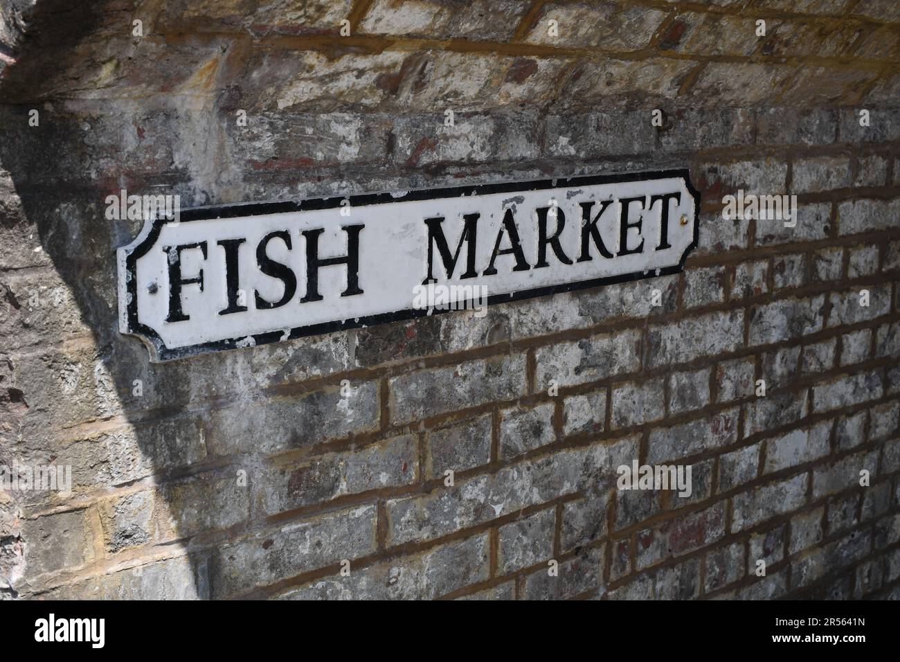 Fish market sign Stock Photo - Alamy