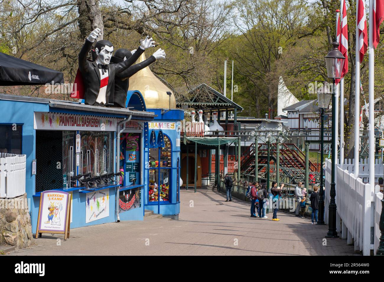 Bakken Amusement Park in Copenhagen, Denmark Stock Photo - Alamy
