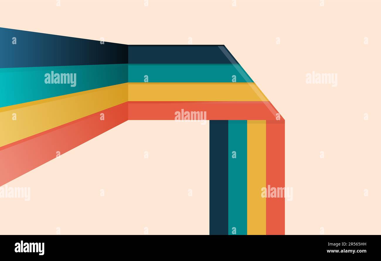 Retro stripes in a shape of a ribbon. Retro 60s 70s concept. Vintage ...